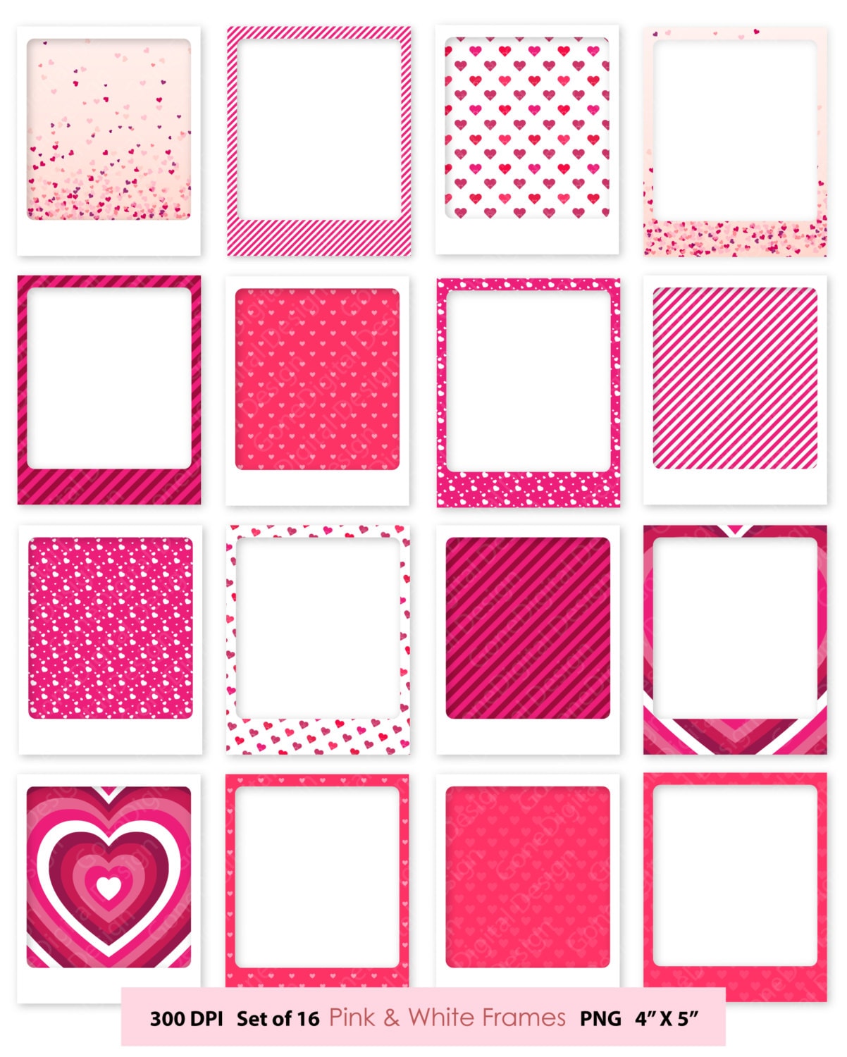 Digital Frame Clipart Frames Pink Frame Clip Art Commercial Use Digital ...