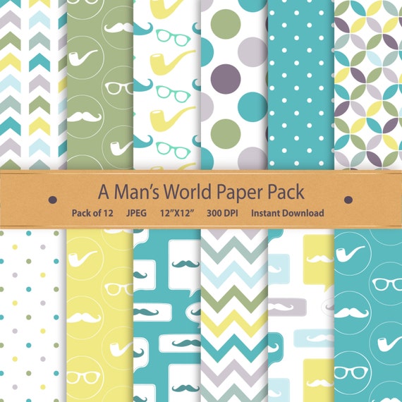 Digital Paper Father's Day Gentleman Papers Digital Hipster Paper ...