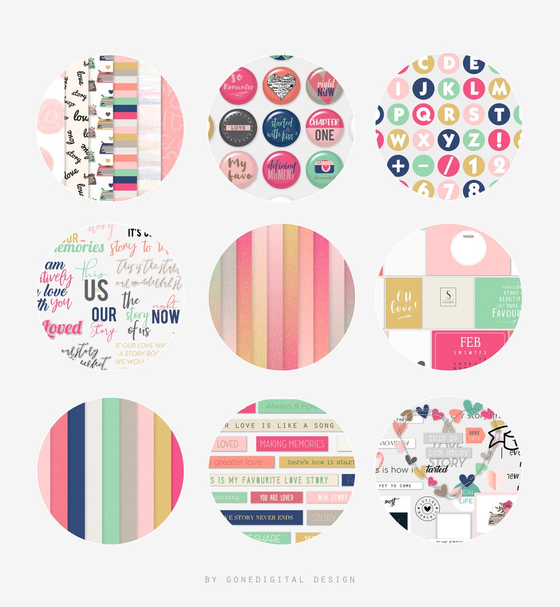 Love Digital Download Scrapbook Alphabet Stickers Art Letters | Etsy