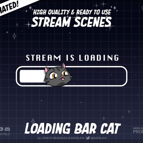 3x Animated Scenes Loading Bar Cat / Kitten / Black / Cute / - Etsy