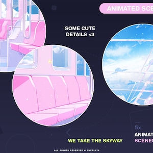 5x Animated Scenes We Take the Skyway / Background / Screens / Pastel ...