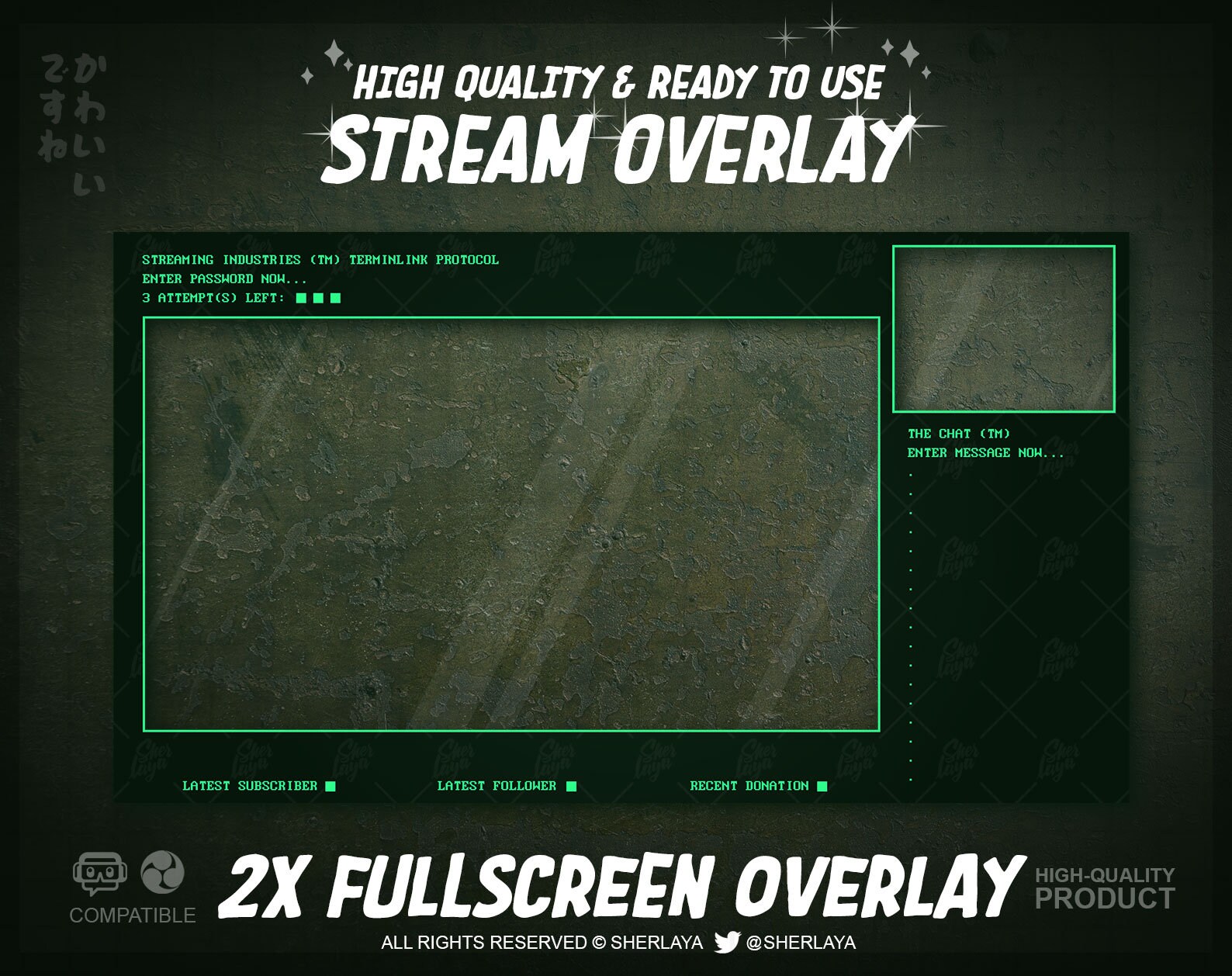 3x Stream Overlay Retro Terminal Green / Vintage / VGA / Pixelart / DOS ...