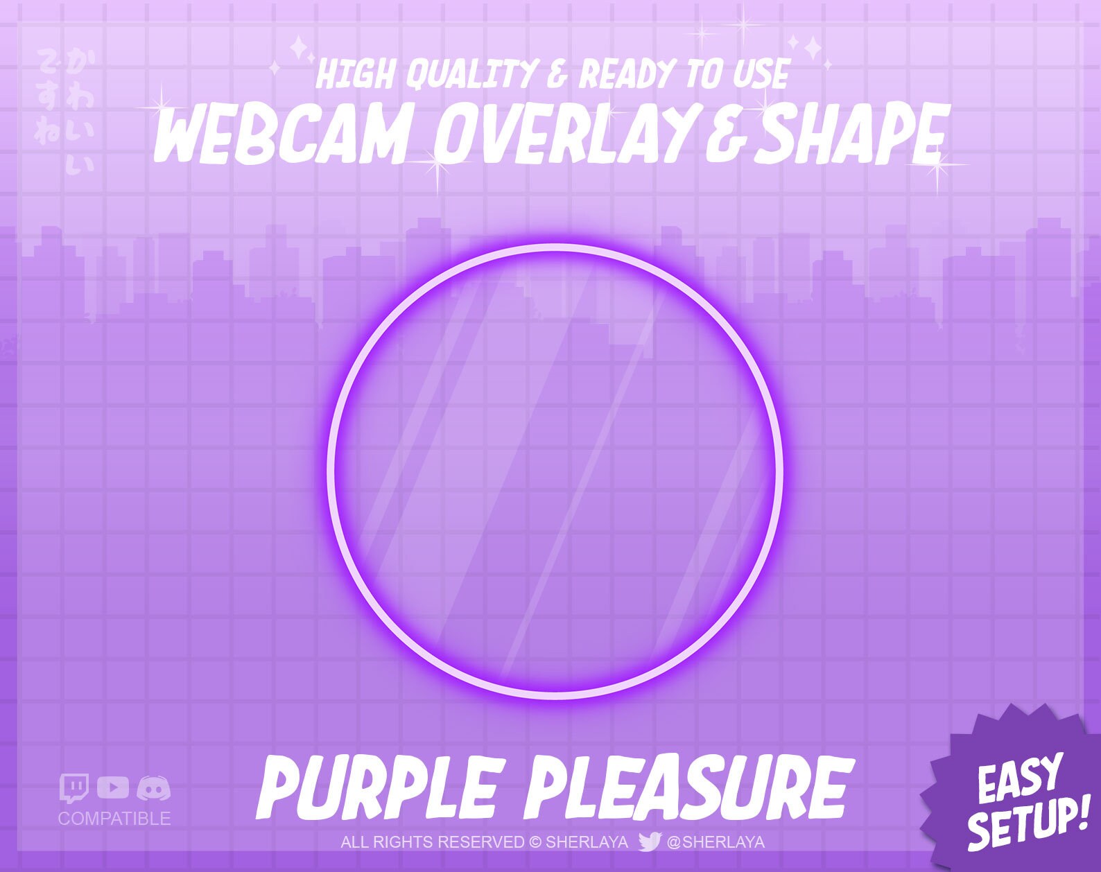 Webcam Overlay & Shape Purple Pleasure Neon / Circle / Frame / - Etsy ...