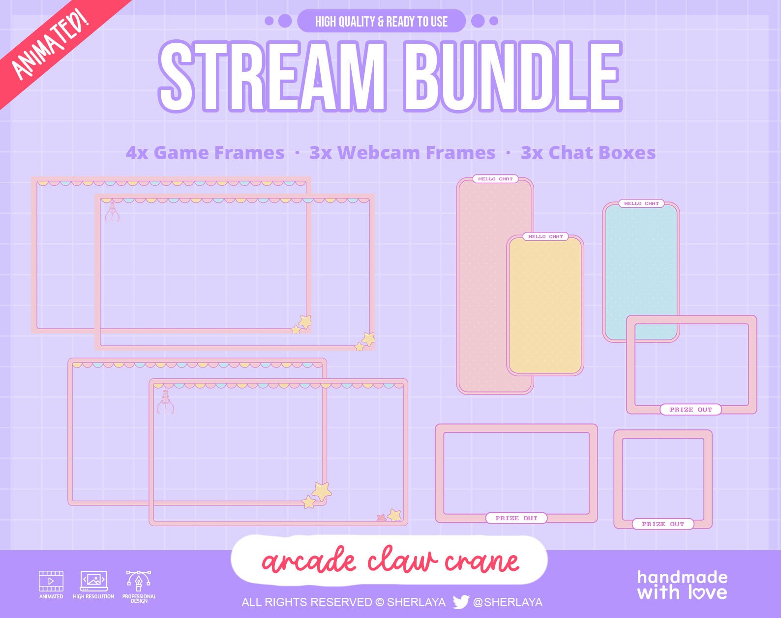 Twitch Arcade Claw Crane Machine Pink Stream Package / Fun Fair ...