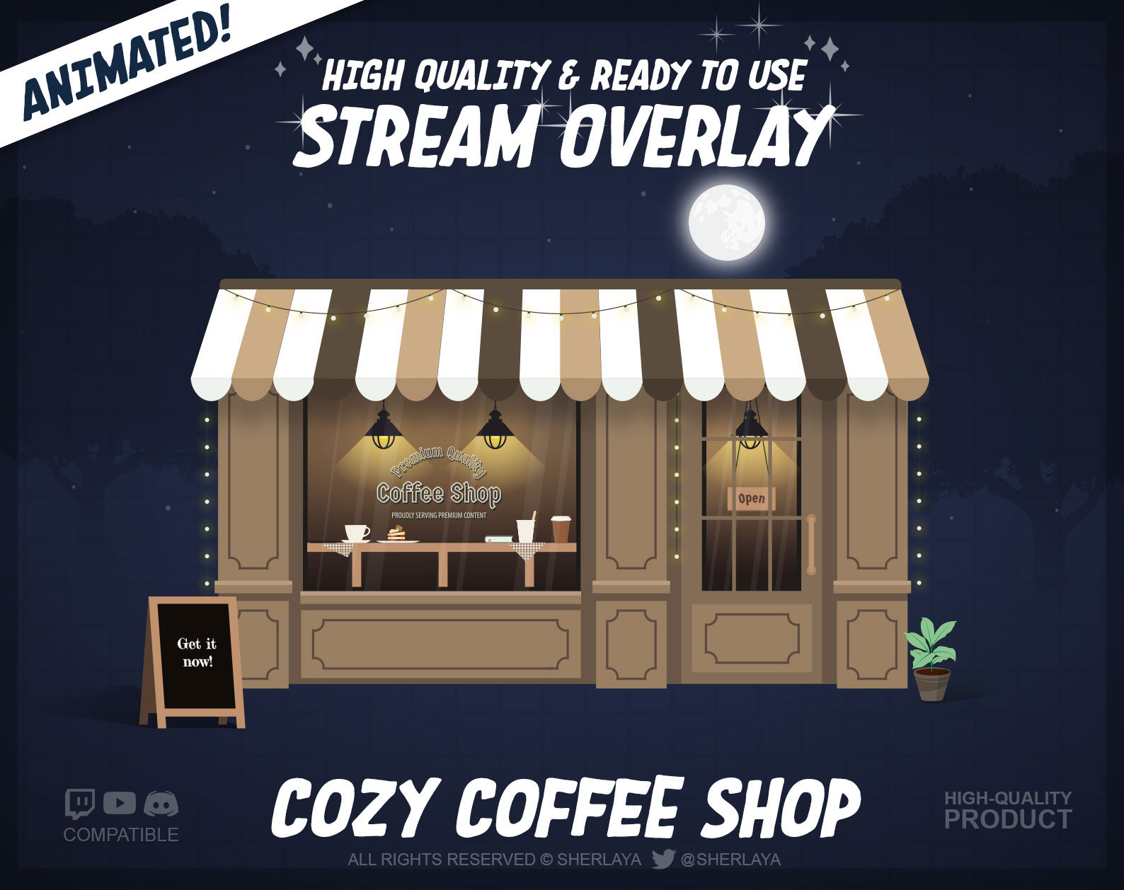 Animated Overlay Cozy Coffee Shop COMPLETE PACK Brown / Cafe / - Etsy.de
