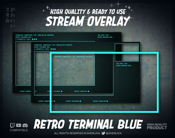 3x Stream Overlay Retro Terminal Blue / Vintage / VGA / | Etsy