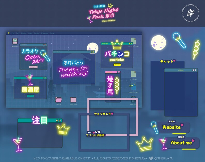 Animated Overlay Neo Tokyo Night ULTRA EDITION / Cute / Pastel - Etsy
