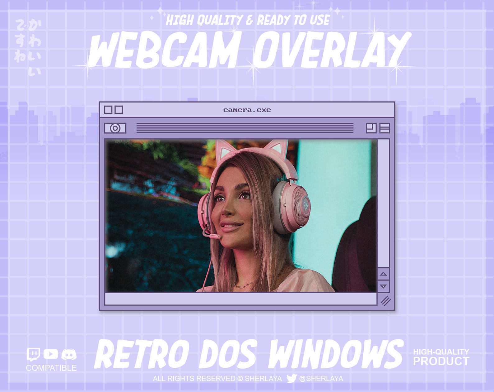 2x Webcam Overlaypastel Retro DOS Lavender / Pastel / Cute / - Etsy