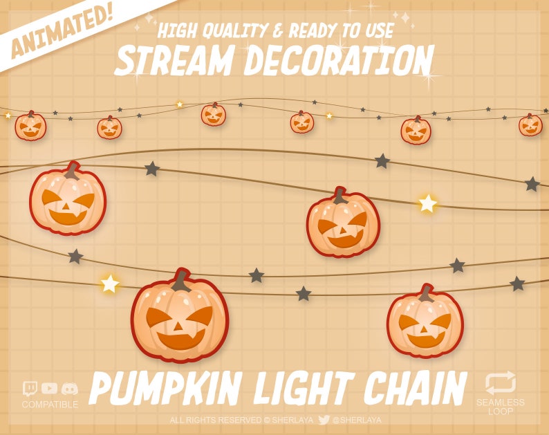 Animated Stream Decoration Pumpkin Light Chain Orange / Halloween ...