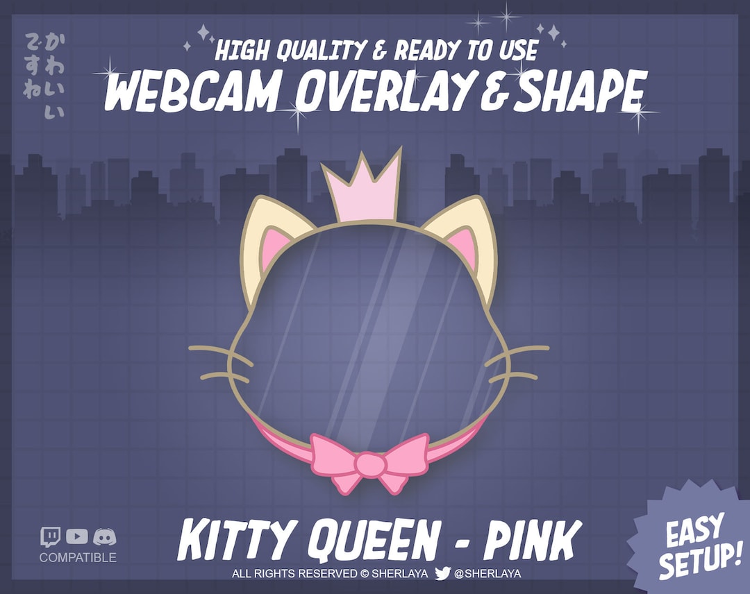 Webcam Overlay & Shape Kitty Queen Pink / Frame / Twitch / Camera ...
