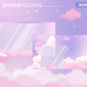 Twitch Pastel Clouds Stream Package Celestial / Cherry Blossom / Spring ...