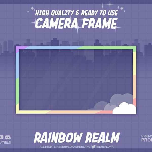 Rainbow Webcam Border - Etsy