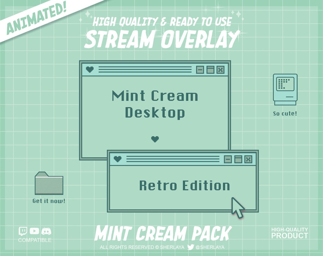 Animated Overlay Mint Overlay COMPLETE PACK Retro / Cute / Pastel ...