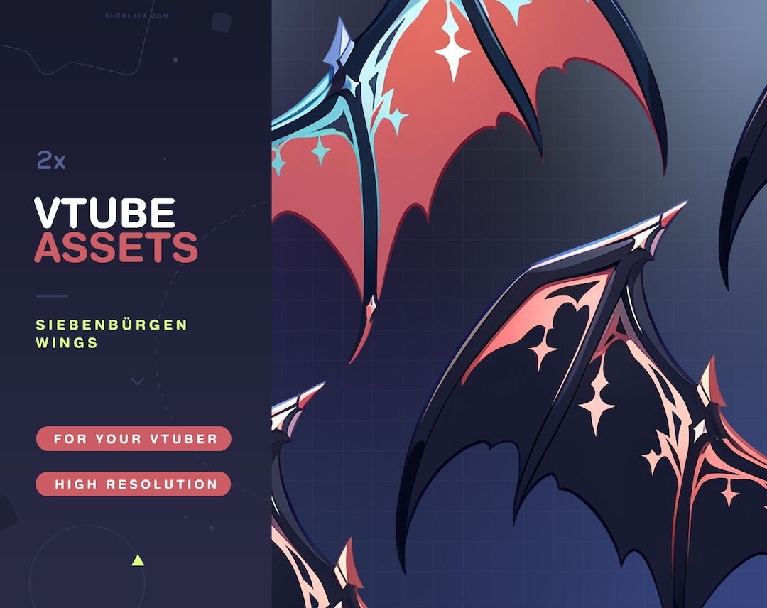 2x Vtuber Assets Transylvania Wings / Vtube / Vtubing / Twitch / Kawaii ...