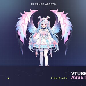 Vtuber Assets Pink Black Wings / Vtube / Vtubing / Twitch / Kawaii ...