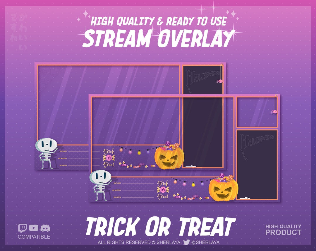 2x Stream Overlay Trick or Treat / Halloween / Vtuber / Vtuber Friendly ...