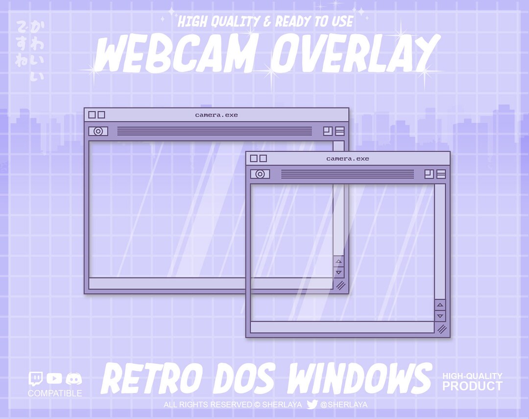 2x Webcam Overlaypastel Retro DOS Lavender / Pastel / Cute / Camera ...
