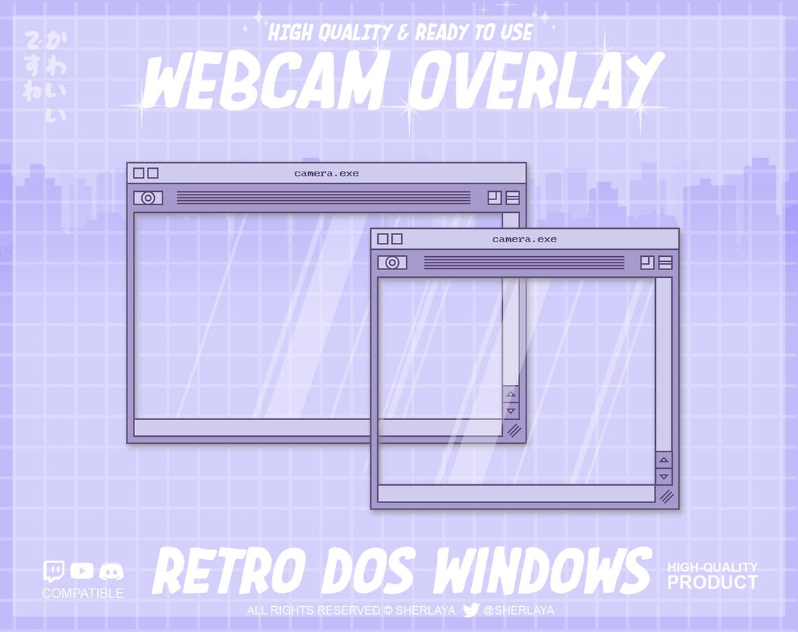 2x Webcam Overlaypastel Retro DOS Lavender / Pastel / Cute / - Etsy