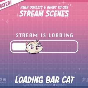 3x Animated Scenes Loading Bar Cat / Kitten / Pink / Cute / Purple ...