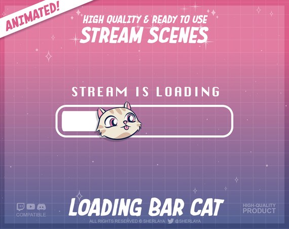 3x Animated Scenes Loading Bar Cat / Kitten / Pink / Cute / | Etsy