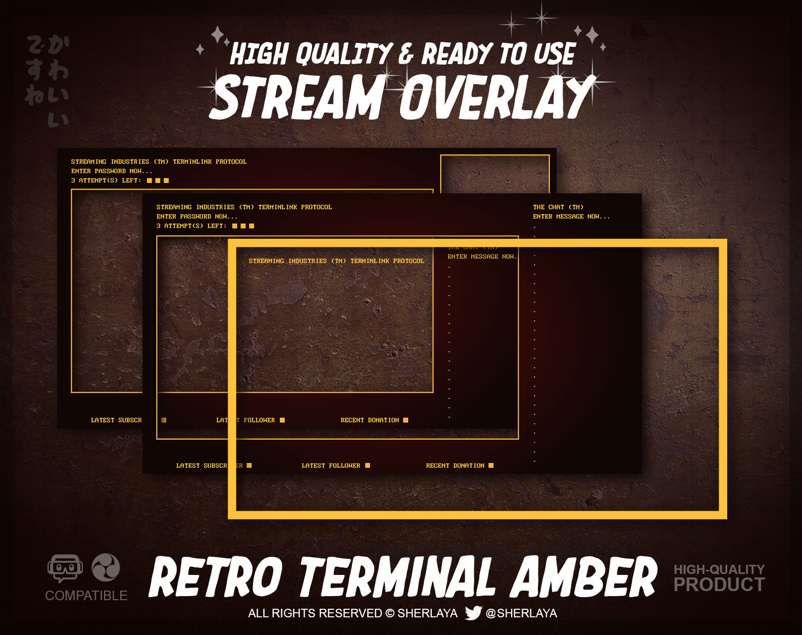 3x Stream Overlay Retro Terminal Amber / Vintage / VGA / - Etsy