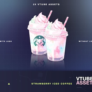 Vtuber Assets Strawberry Iced Coffee / Vtube / Vtubing / Twitch ...