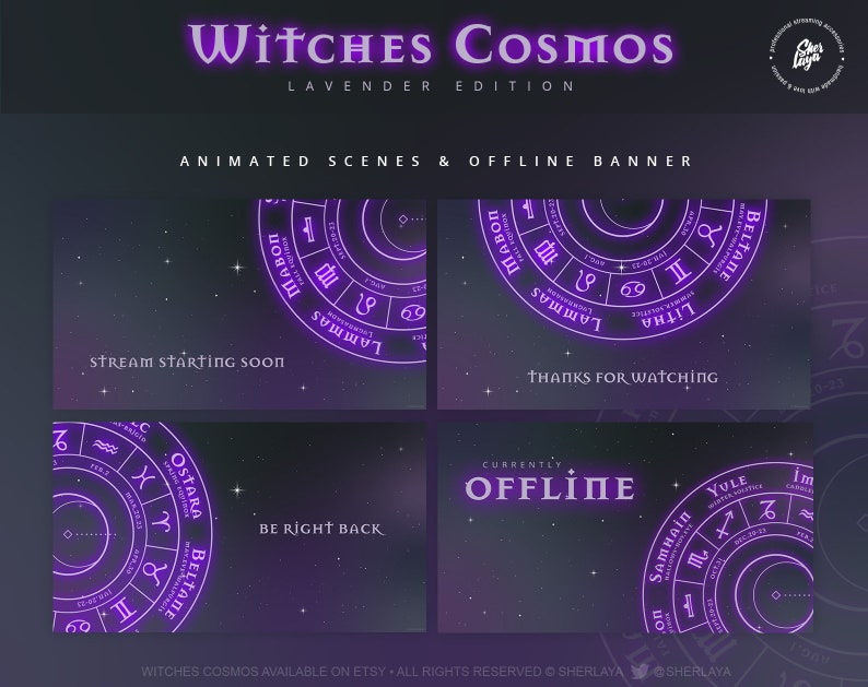 Stream Bundle WITCHES COSMOS Lavender / Purple / Wicca / Halloween ...