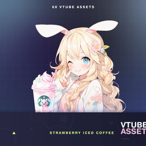Vtuber Assets Strawberry Iced Coffee / Vtube / Vtubing / Twitch ...