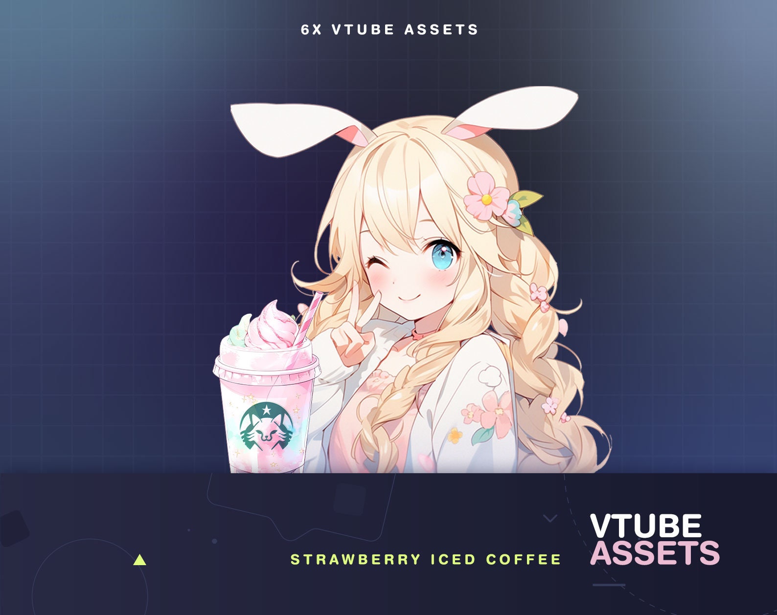 Vtuber Assets Strawberry Iced Coffee / Vtube / Vtubing / Twitch ...
