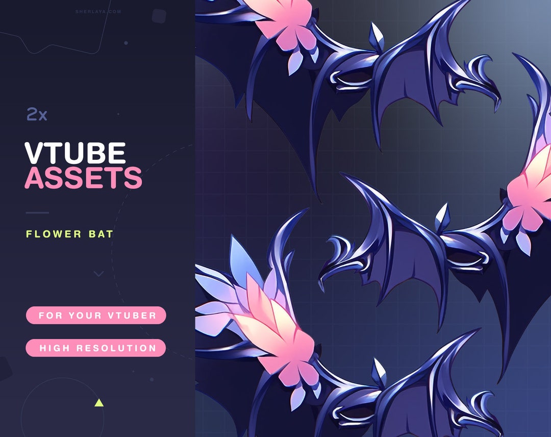 Vtuber Assets Flower Bat / Vtube / Vtubing / Twitch / Kawaii / Manga ...