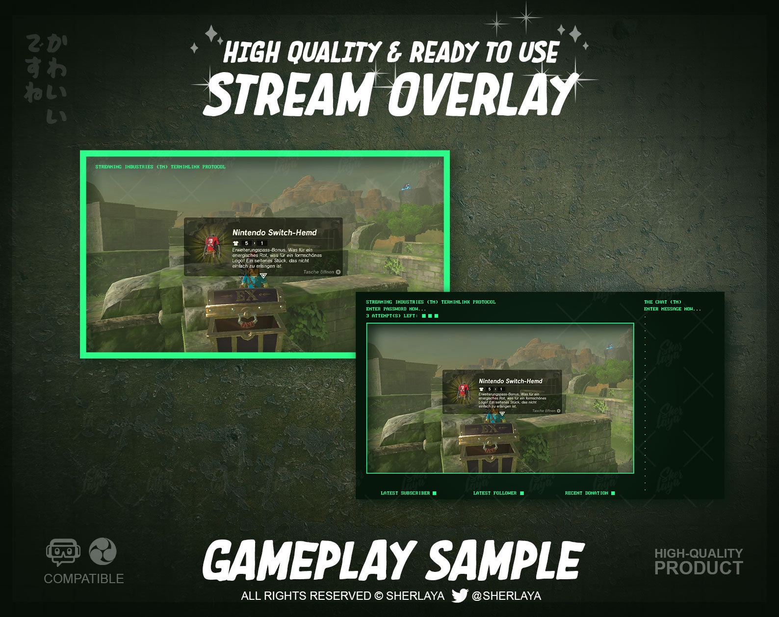 3x Stream Overlay Retro Terminal Green / Vintage / VGA / Pixelart / DOS ...