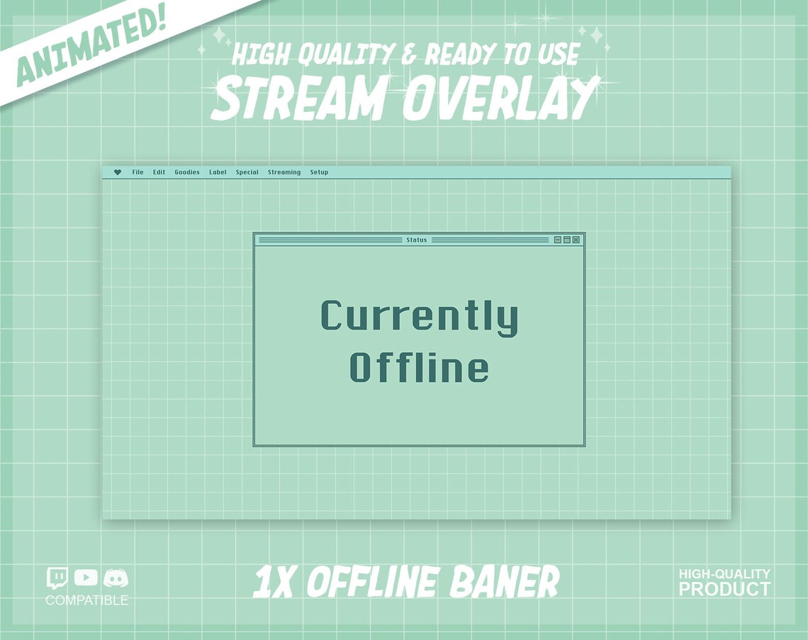 Animated Overlay Mint Overlay COMPLETE PACK Retro / Cute / | Etsy