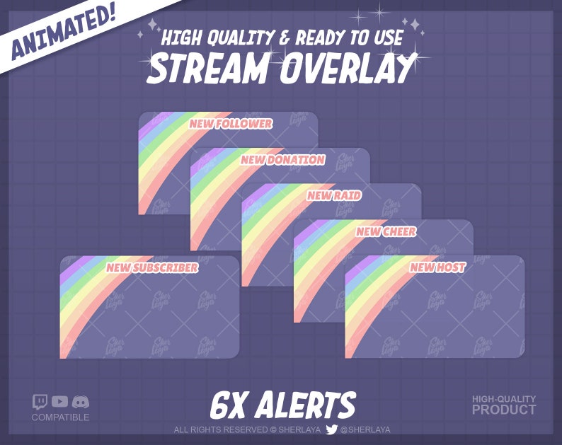 Animated Overlay Rainbow Realm COMPLETE PACK Clouds / Purple / - Etsy