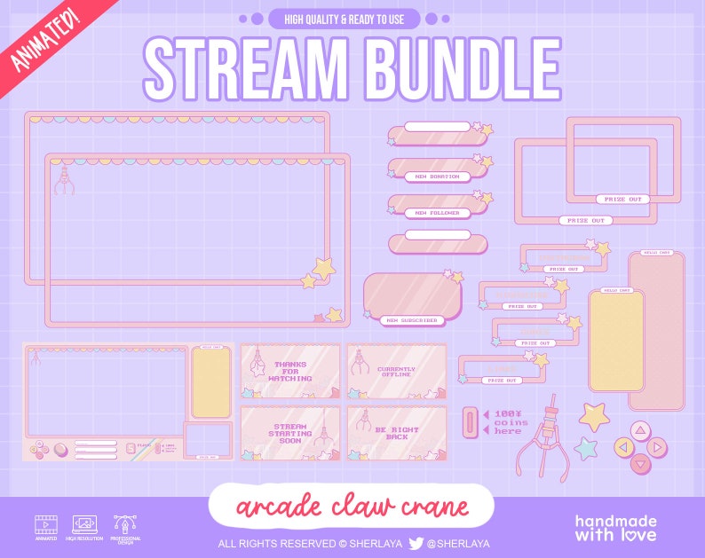 Twitch Arcade Claw Crane Machine Pink Stream Package / Fun - Etsy