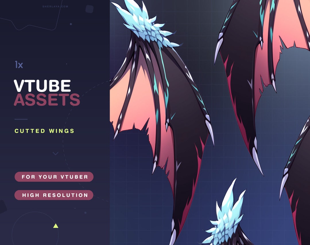 Vtuber Assets Cutted Wings / Vtube / Vtubing / Twitch / Kawaii / Manga ...