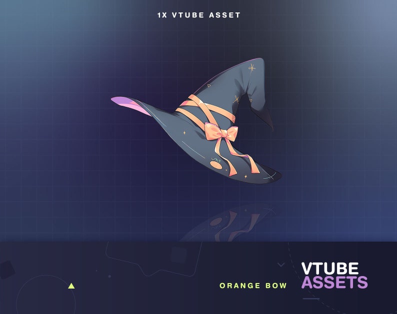 Vtuber Assets Hat Orange Bow / Vtube / Vtubing / Twitch / Kawaii ...