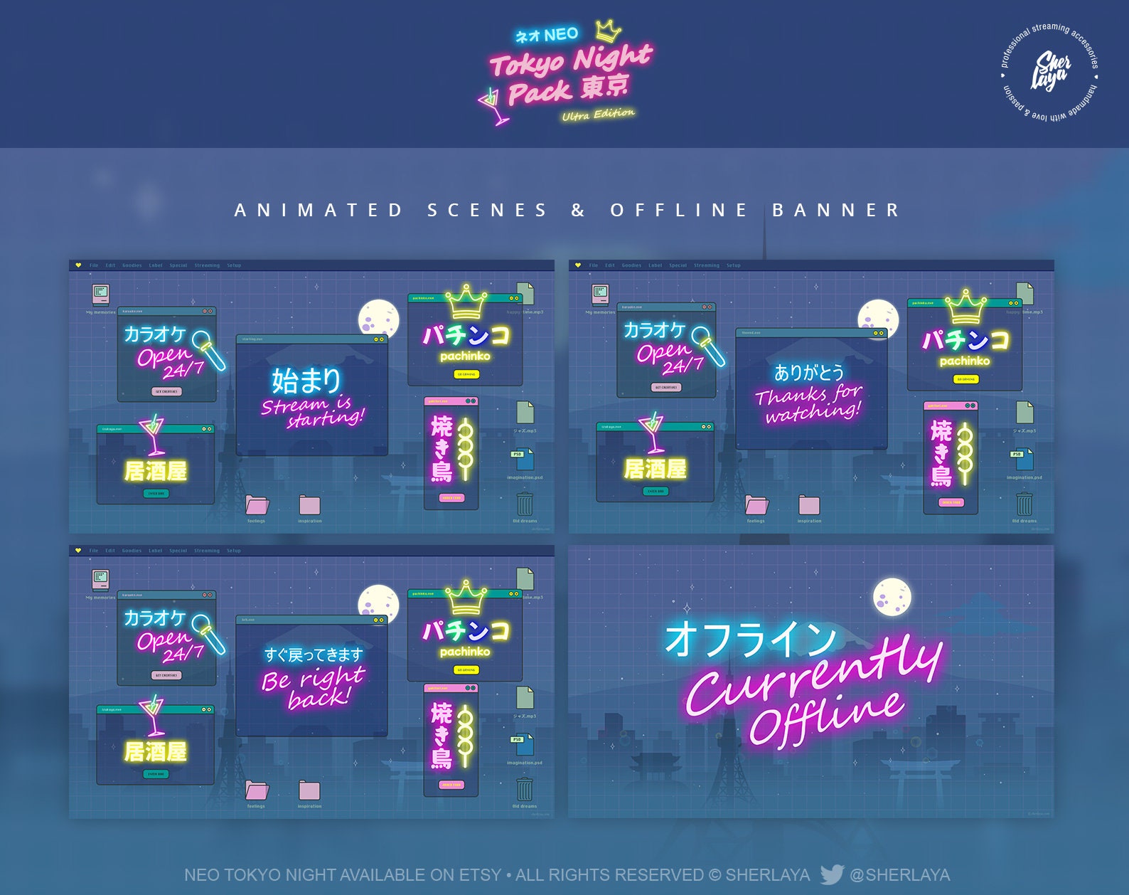 Animated Overlay Neo Tokyo Night ULTRA EDITION / Cute / Pastel / Lo-fi ...