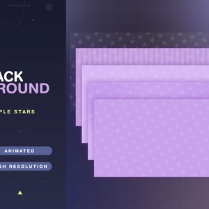 10x Vtuber Animated Stream Backgrounds Purple Stars / Vtuber / Vtube ...