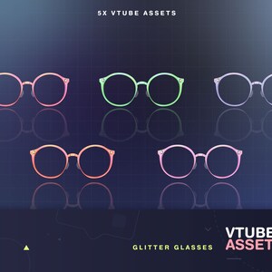 5x Vtuber Assets Glitter Glasses / Vtube / Vtubing / Twitch / Kawaii ...