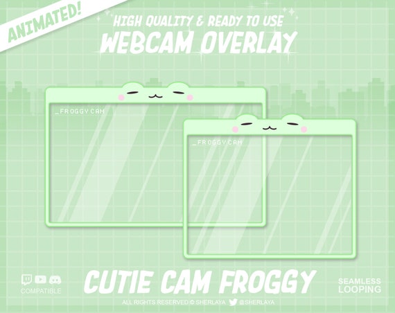 2x Animated Webcam Overlay Cutie Cam Froggy / Pastel / Cute / | Etsy
