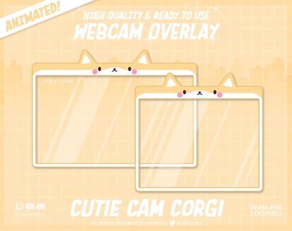 2x Animated Webcam Overlay Cutie Cam Corgi / Pastel / Cute / | Etsy