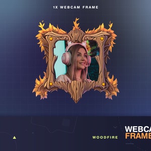 1x Webcam Frame Woodfire / Flower / Purple / Vtuber / Cute / Pink ...