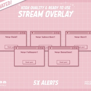 Animated Overlay Pink Overlay COMPLETE PACK Retro / Cute / Pastel ...