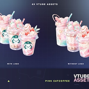 Vtuber Assets Pink Cat Coffee / Vtube / Vtubing / Twitch / Kawaii ...