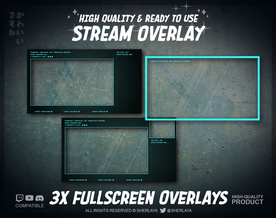 3x Stream Overlay Retro Terminal Blue / Vintage / VGA / | Etsy