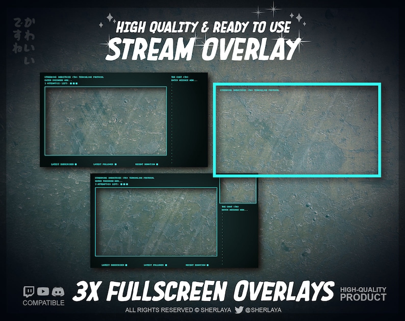 3x Stream Overlay Retro Terminal Blue / Vintage / VGA / Pixelart / DOS ...