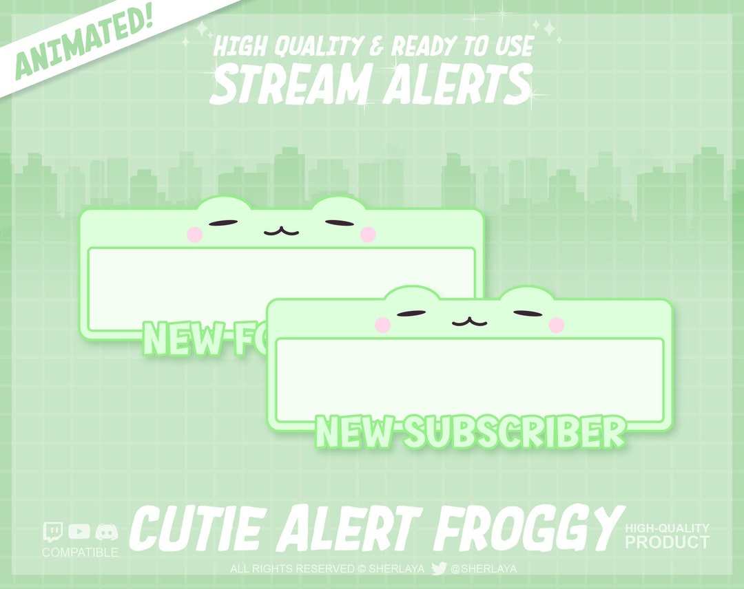 8x Animated Alerts Cutie Froggy / Pastel / Overlay / Border / Alert ...