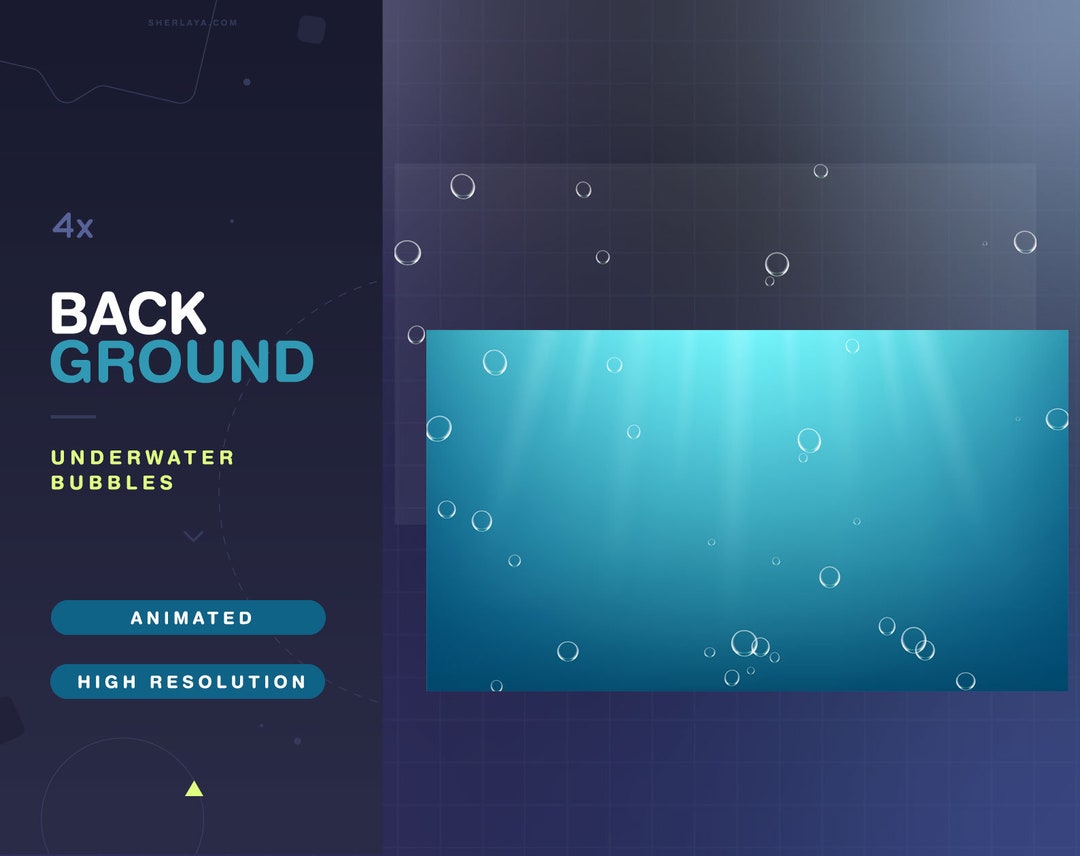 4x Vtuber Animated Stream Backgrounds Underwater Bubbles / Vtuber ...