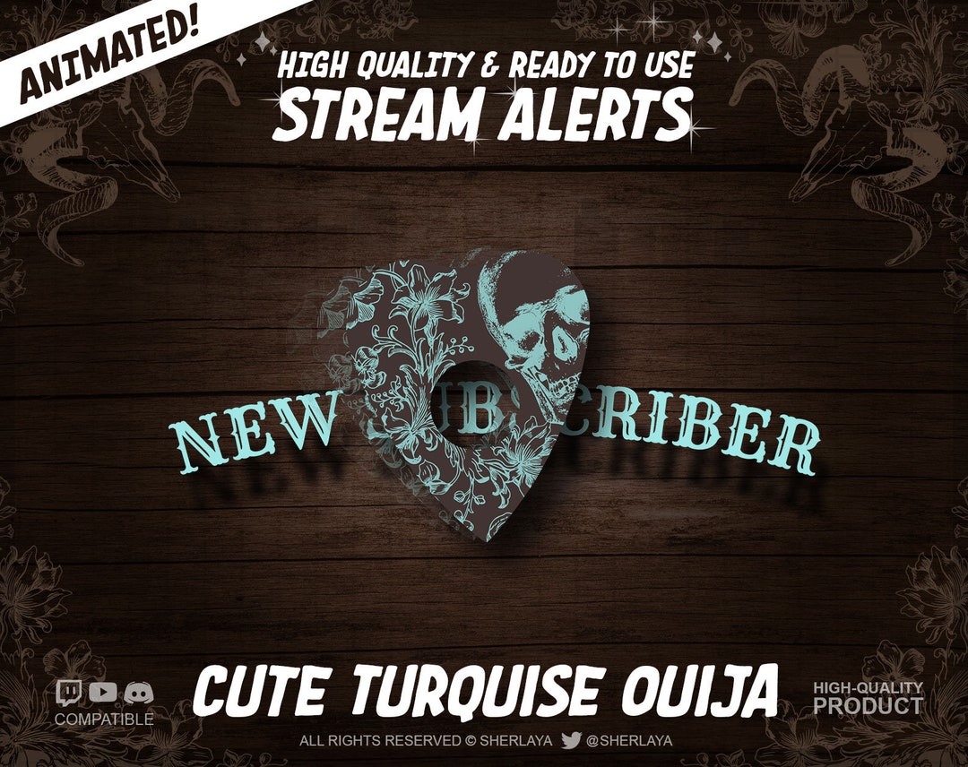 8x Animated Alerts Cute Turquoise Ouija / Pastel / Alerts / Wicca ...