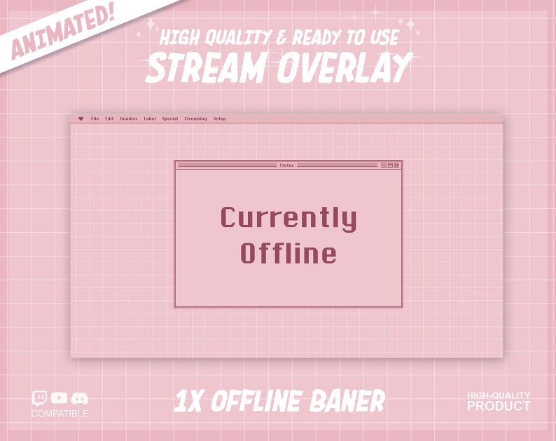 Animated Overlay Pink Overlay COMPLETE PACK Retro / Cute / Pastel ...